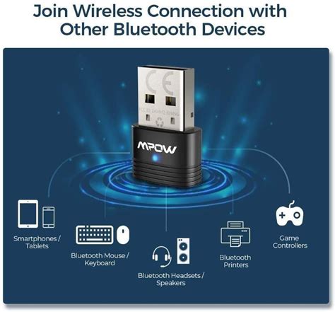 Mpow Wireless Dongle 5 0 Usb Adapter Bluetooth Dongle Supports Windows 7 8 1 10 For Desktop