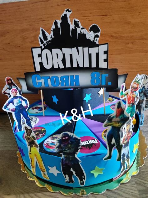 Картонена торта Фортнайт Детски партита Клоуни Димитровград Изработвам торти от харти