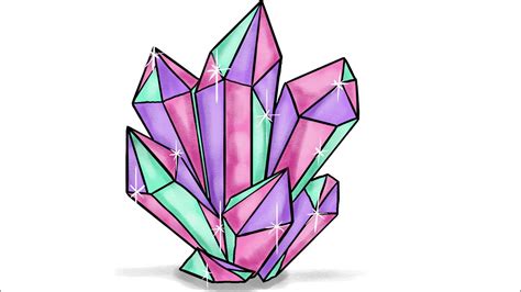 How To Draw Amethyst Crystal Easy Drawing Tutorial Youtube