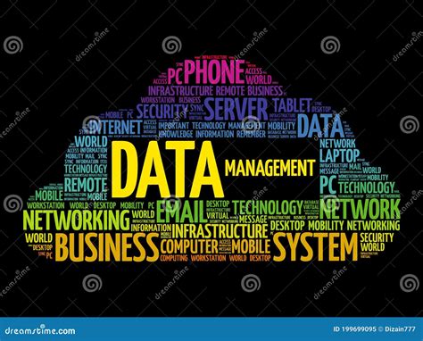Data Management Word Cloud Collage Stock Illustration Illustration Of