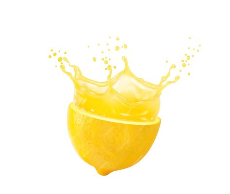 Premium Vector Lemon Juice Splash Lemonade Explosion Isolated 3d Vector Realistic Burst Of