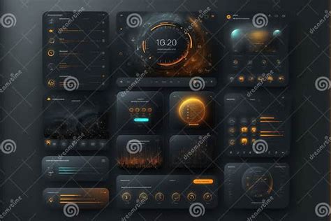 Beautiful Dark Theme User Interface Image Template Stock Illustration Illustration Of Keypad