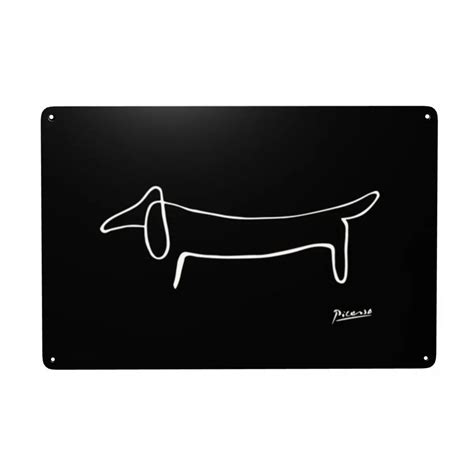 파블로 피카소 금속 주석 기호 사용자 정의 레트로 닥스 훈트 개 덩어리 작품 플라크 펍 카페 마당 남자 동굴 바 홈 장식 Aliexpress