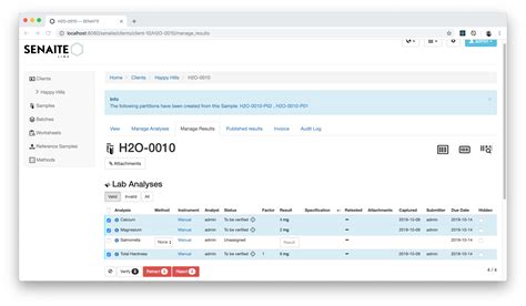Sample Partitions SENAITE