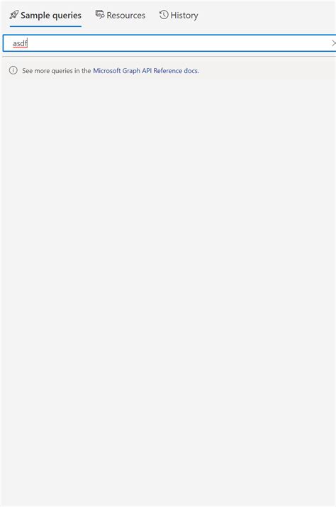 graph explorer does not display any information when there are no