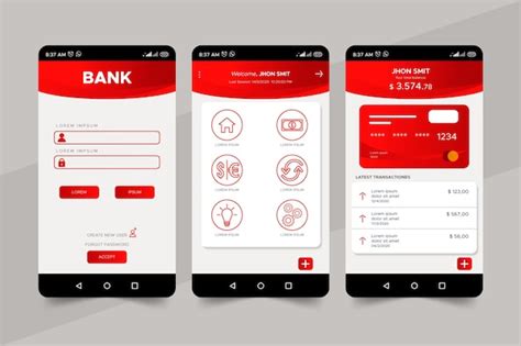 Bank App Interface Sjabloon Gratis Vector