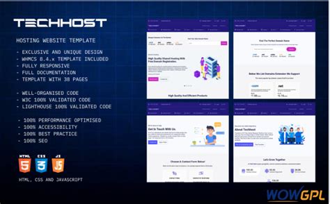 techhost and html hosting website template and whmcs templatedownload