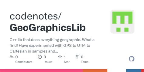 Github Codenotes Geographicslib C Lib That Does Everything Geographic What A Find Have