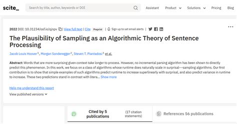 the plausibility of sampling as an algorithmic theory of sentence