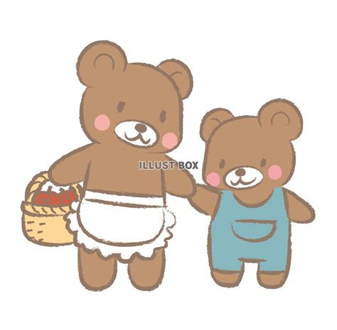 無料イラスト くまの親子