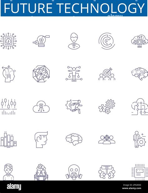 Future Technology Line Icons Signs Set Design Collection Of Innovations Automation Robotics