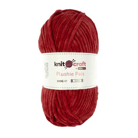 Knitcraft Red Plushie Pals Yarn 100g Hobbycraft