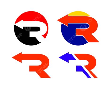 r letter arrow logo collection multiply branding polygon vector