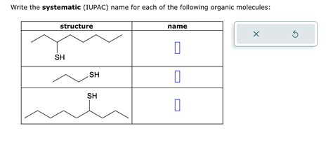 Solved Write The Systematic Iupac ﻿name For Each Of The