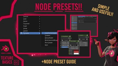 create materials faster node pre sets blender texture basics