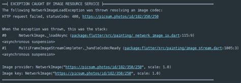 The Following Networkimageloadexception Was Thrown Resolving An Image