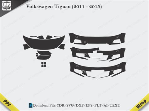 Volkswagen Tiguan 2011 2015 Car Ppf Template Armobileskin