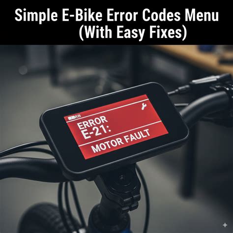 Simple E Bike Error Codes Menu With Easy Fixes E Tech By John