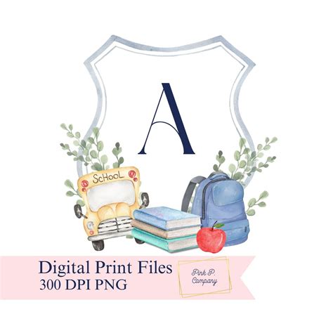 Custom Back To School Watercolor Crest Template For Teachers Printable Classroom Decor Teacher