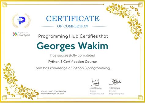 Georges Wakim On Linkedin Python 3 Certificate