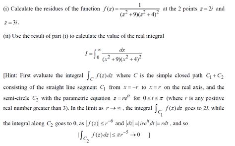solved i calculate the residues of the function f z 22
