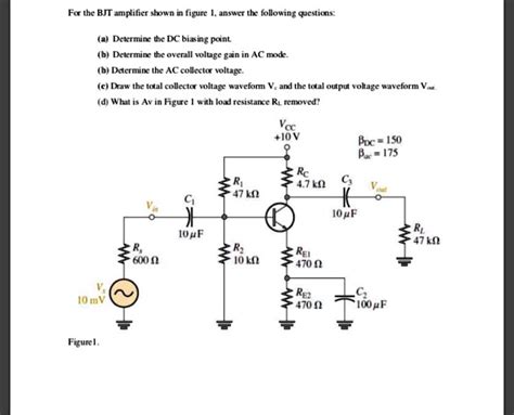 SOLVED For The BJT Amplifier Shown In Figure Answer The Following Questions A Determine