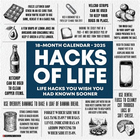 2025 Hacks Of Life Square Wall Calendar Us Only