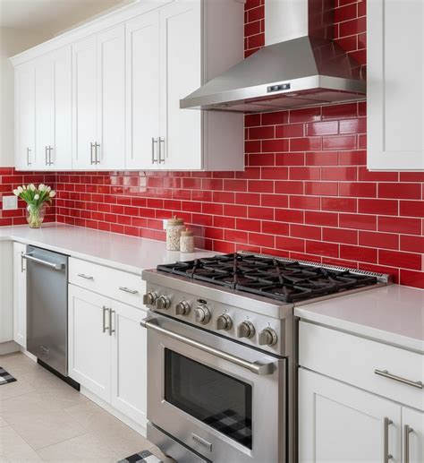 Shop Red Subway Tile Kitchen Try Our 1 Tile Sample