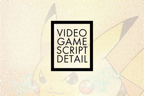Pokemon Yellow Video Game Script Poster With Pikachu Illustration Nintendo Video Game Art Retro