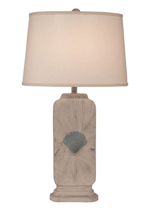 Tall Rectangle Table Lamp With Shell Accent