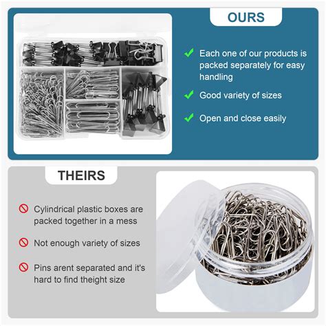 Paper Clips Binder Clips 340pcs Paper Clips And Binder Clips Assorted