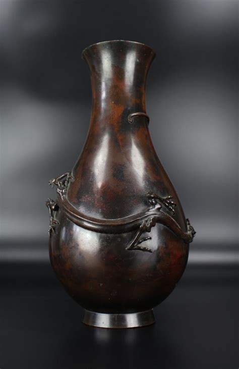 Proantic Japanese Bronze Vase Meiji Period 1868 1912 Antique 19th C