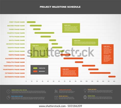 벡터 프로젝트 타임라인 그래프 프로젝트의 스톡 벡터로열티 프리 503186209 Shutterstock