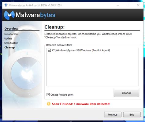 Malwarebytes Anti Rootkit Wont Remove Rootkitagent Resolved Malware