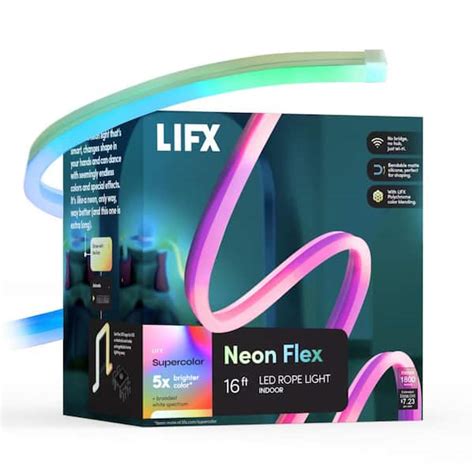 Lifx 16 Ft Smart Multi Color Rgbw Wi Fi Plug In Neon Flex Integrated