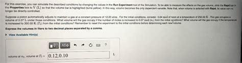 solved part a run experiment tool of the simulation to be