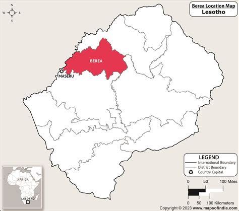Where Is Berea Located In Lesotho Berea Location Map In The Lesotho