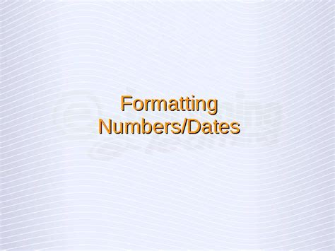 Formatting