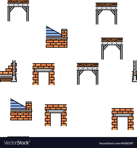 Building House Structure Seamless Pattern Vector Image