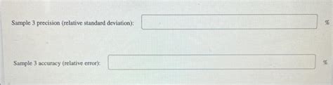 Solved Determine The Precision And Accuracy Of These Data Chegg