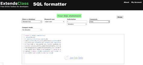 5 Best Free Online Sql Formatter Tools Examples Java Code Geeks 2022