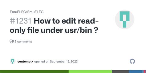 How To Edit Read Only File Under Usrbin · Issue 1231 · Emuelecemuelec · Github