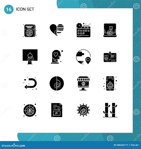 Stock Vector Icon Pack Of 16 Line Signs And Symbols For Password Lock