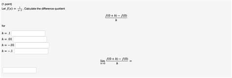Solved (1 point) Let f(x)=x−31. Calculate the difference | Chegg.com
