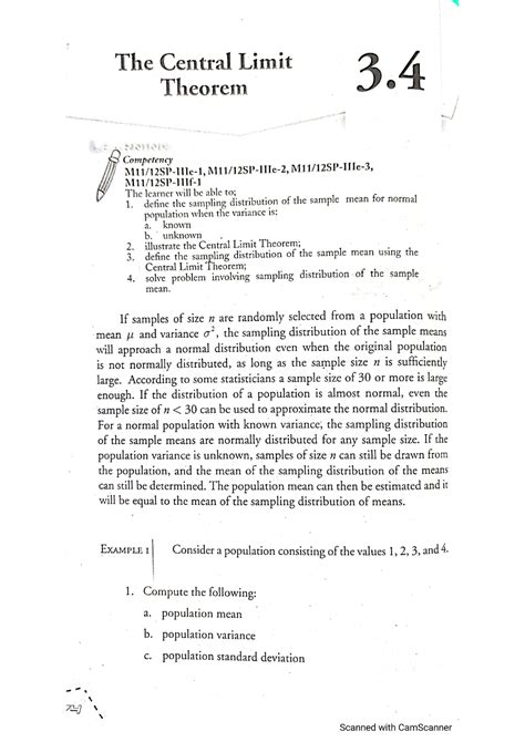 The Central Limit Theorem BSE Mathematics Studocu