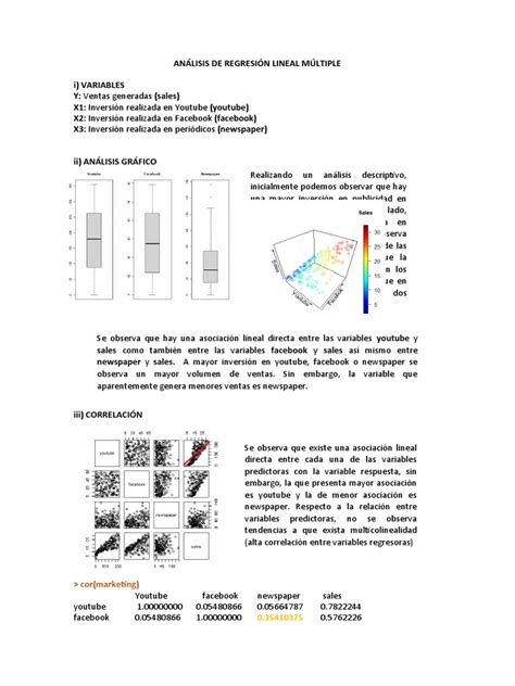 Análisis De Regresión Lineal Múltiple 17851 Pdf Multicolinealidad