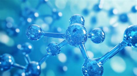 Abstract Blue Molecular Structure 3d Rendering Stock Illustration