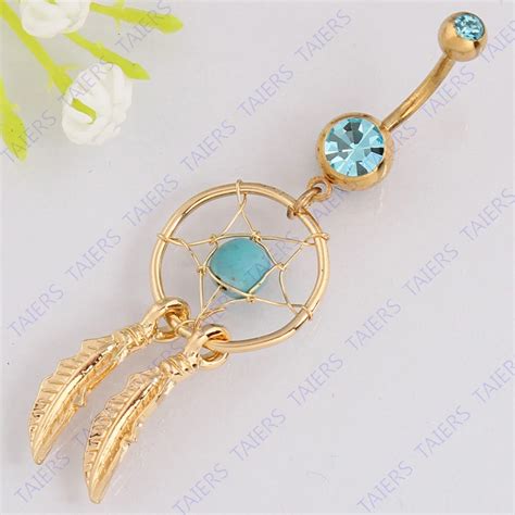 Anillo De Ombligo Para El Cuerpo Joyería Colgante Chapado En Oro