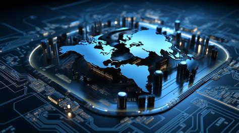 Global Tech Network Mapping Computing Ai Connectivity And Electronic