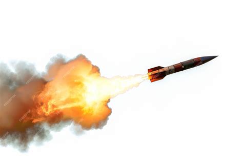 Premium Photo Explosive Projectile Launch On White Background